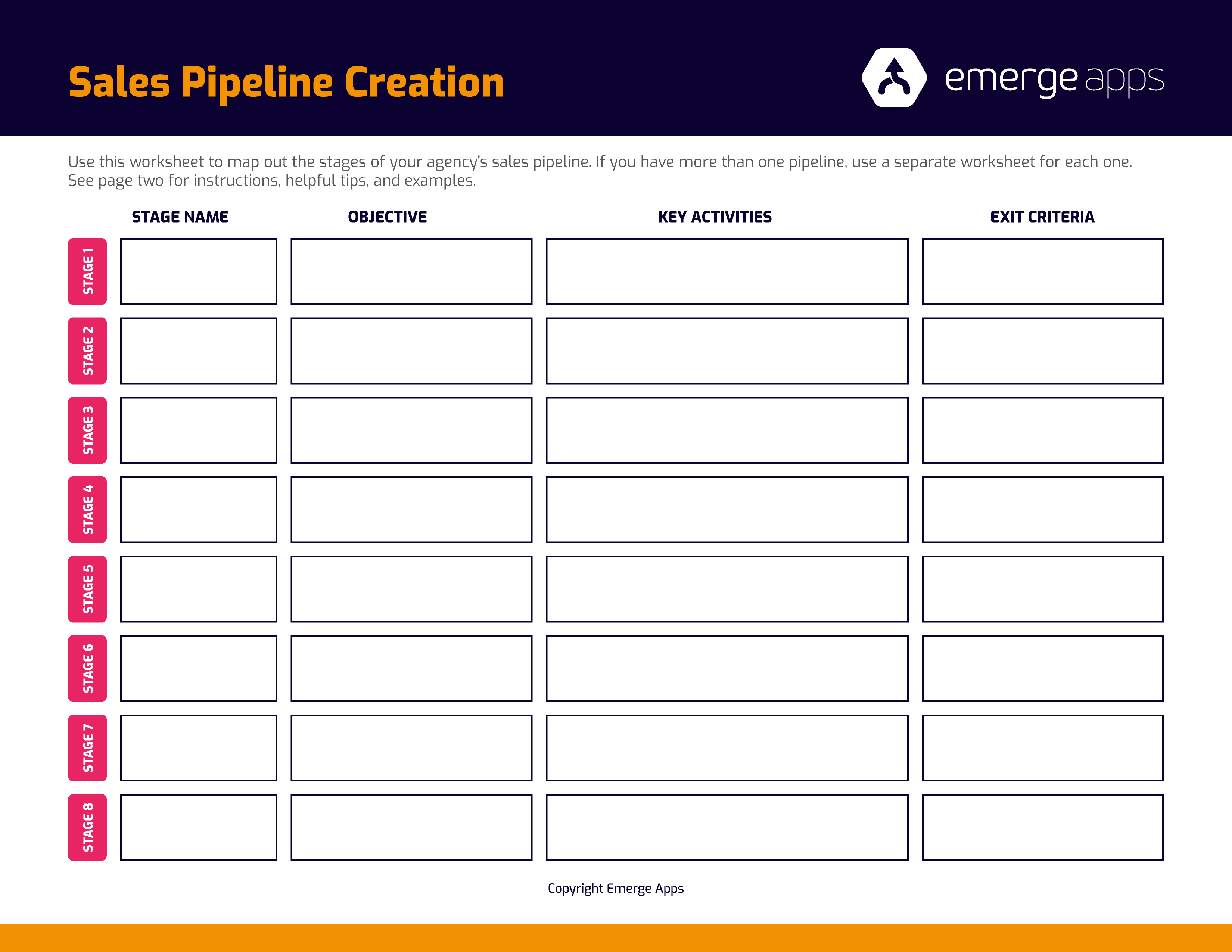 Insurance Sales Pipeline Creation Worksheet